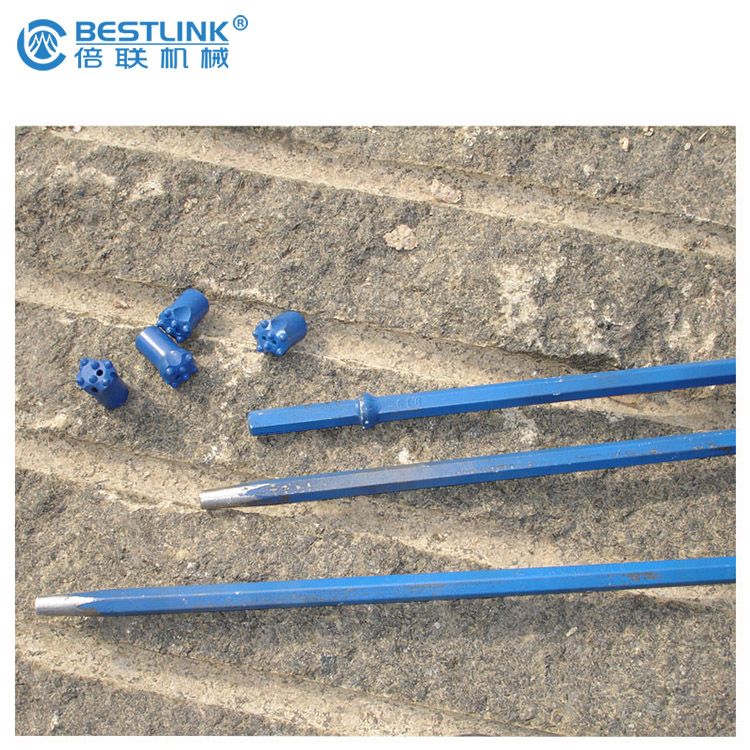 Hexagonal Steel Tapered Rock Drill Rods Shank 22 x 108mm 12 Degree ...